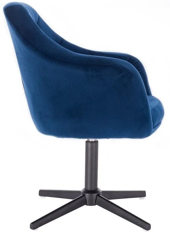 LuxuryForm DESIGN Otočné křeslo ANDORA VELUR na černém kříži - modré