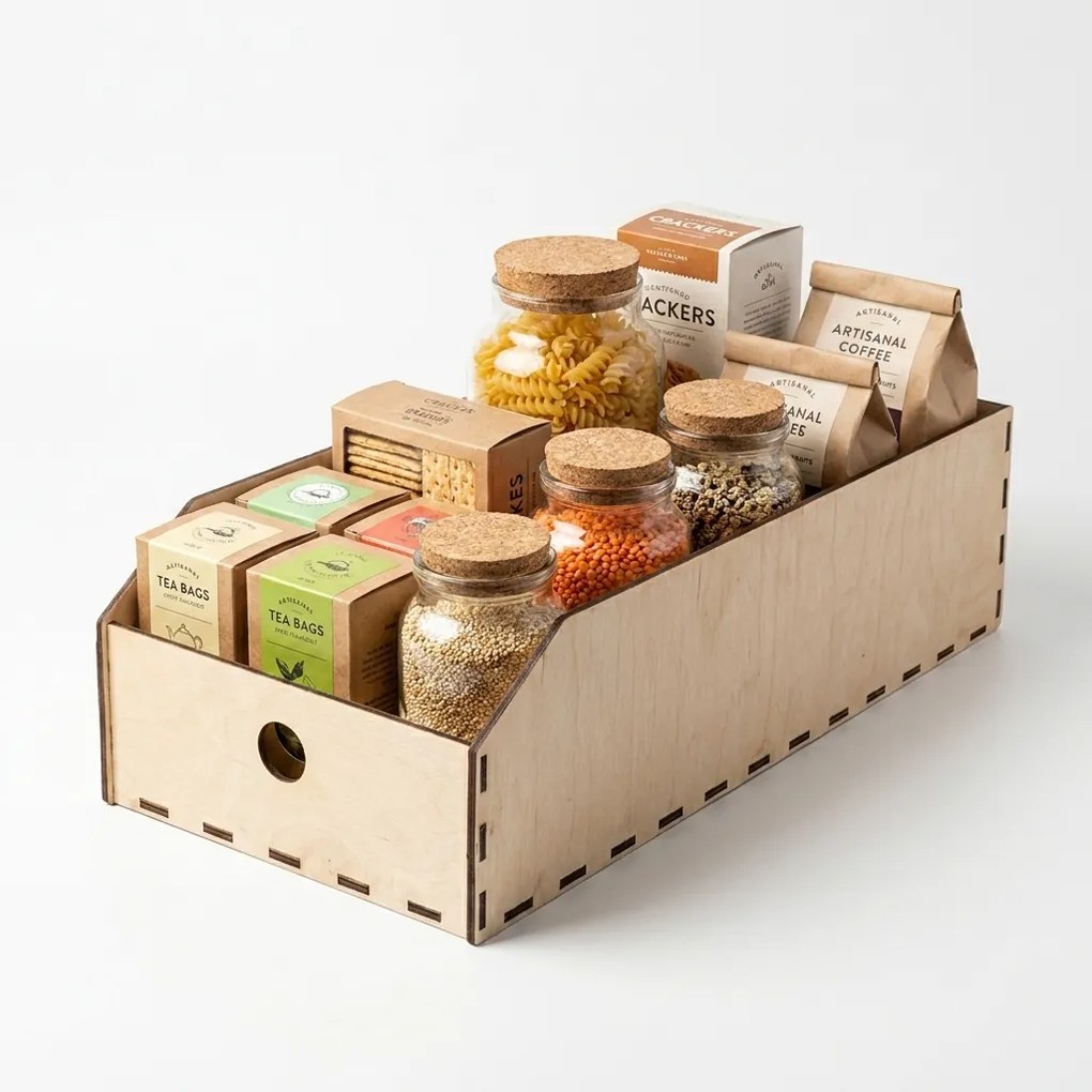 usporadejto.cz Úložný box, dřevěný 20x50x12cm - do spíže i do skříně VASKY20