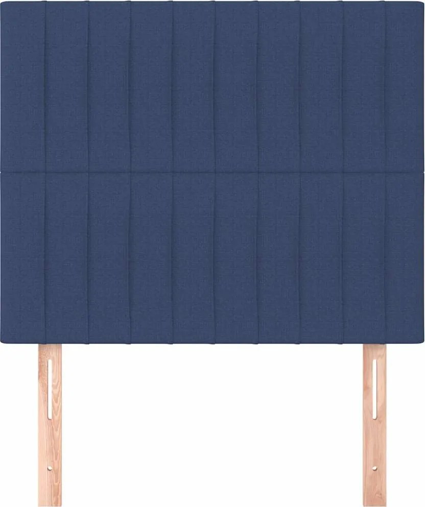 Čelo postele modré 100x5x118/128 cm látkové 3116566