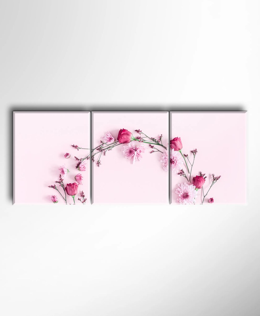 Malvis ® Obraz Růžová tématika květin ROZMĚR (šířka x výška): třídílný obdélník 120x80 cm