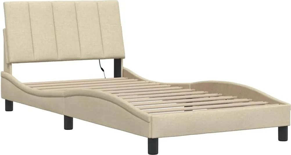 Rám postele bez matrace Hanko krémová 100 x 200 cm textil 3310445