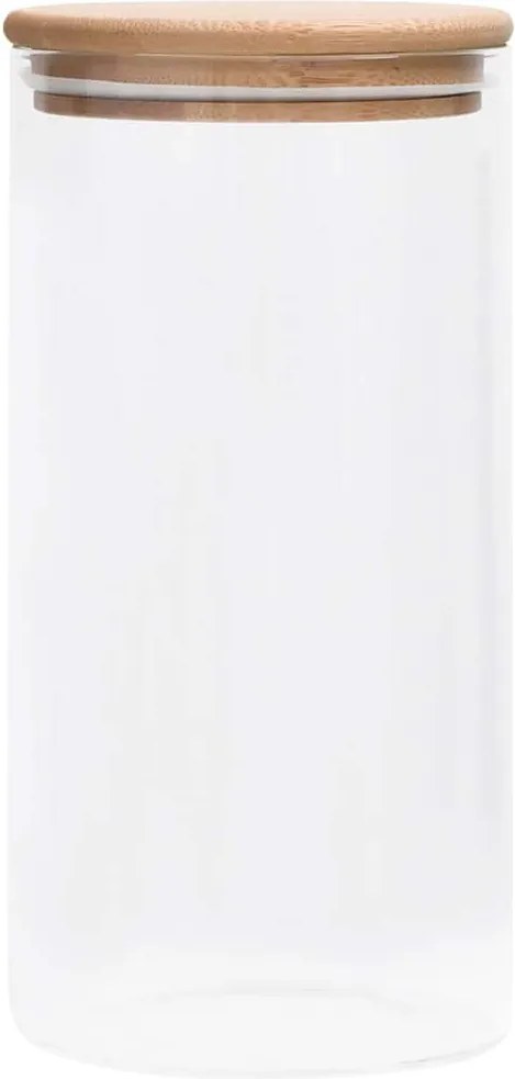 Skleněné dózy s bambusovým víčkem 4 ks 1200 ml 150705