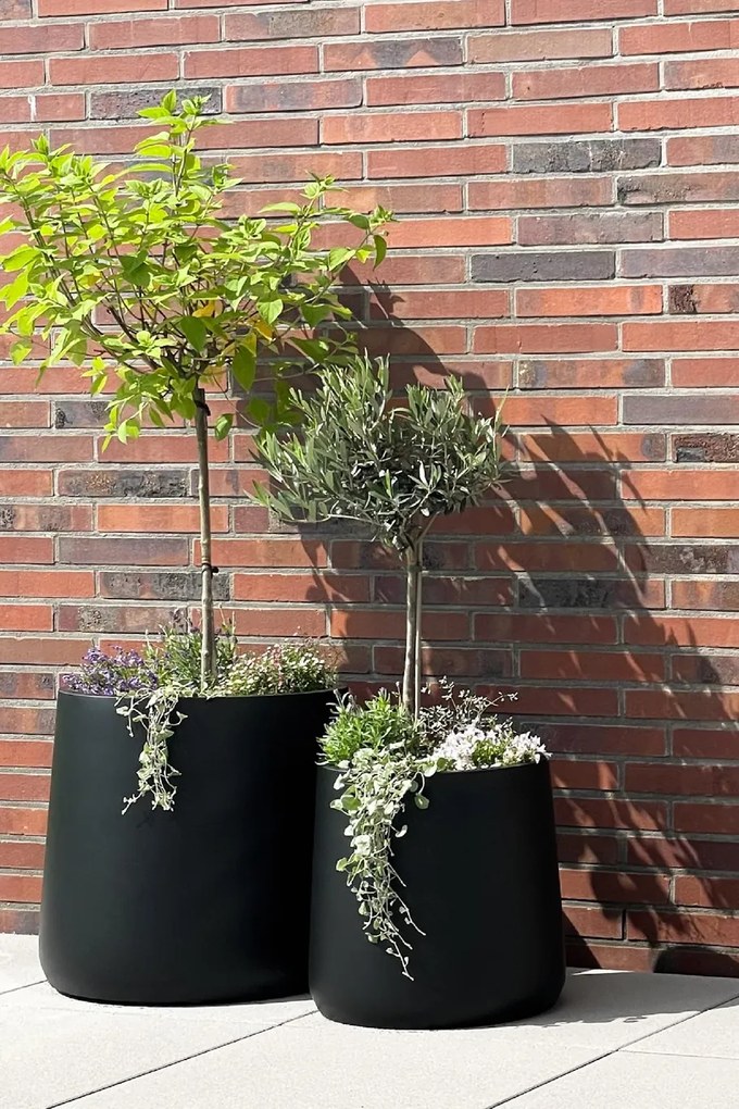Květináč VEKRA, sklolaminát, výška 50 cm, černá