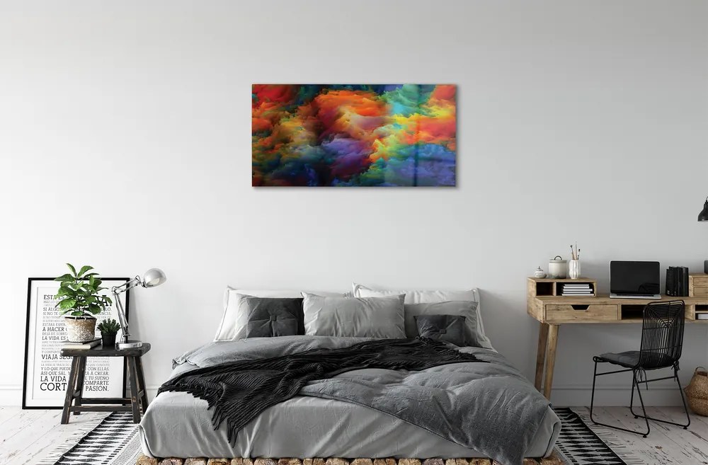Obraz na skle 3d barevné fraktály 120x60 cm