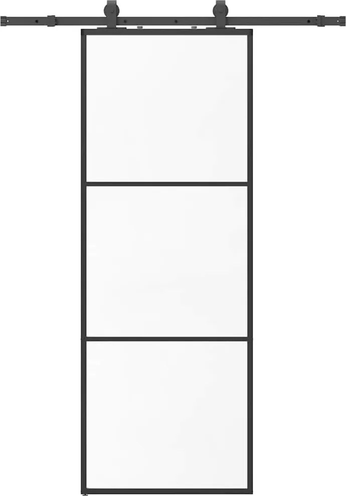 Posuvné dveře se sadou kování černé 76x205 cm ESG Glass 3375901
