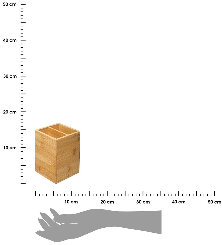 Dřevěná nádoba na příbor Bam, 10x10x15 cm
