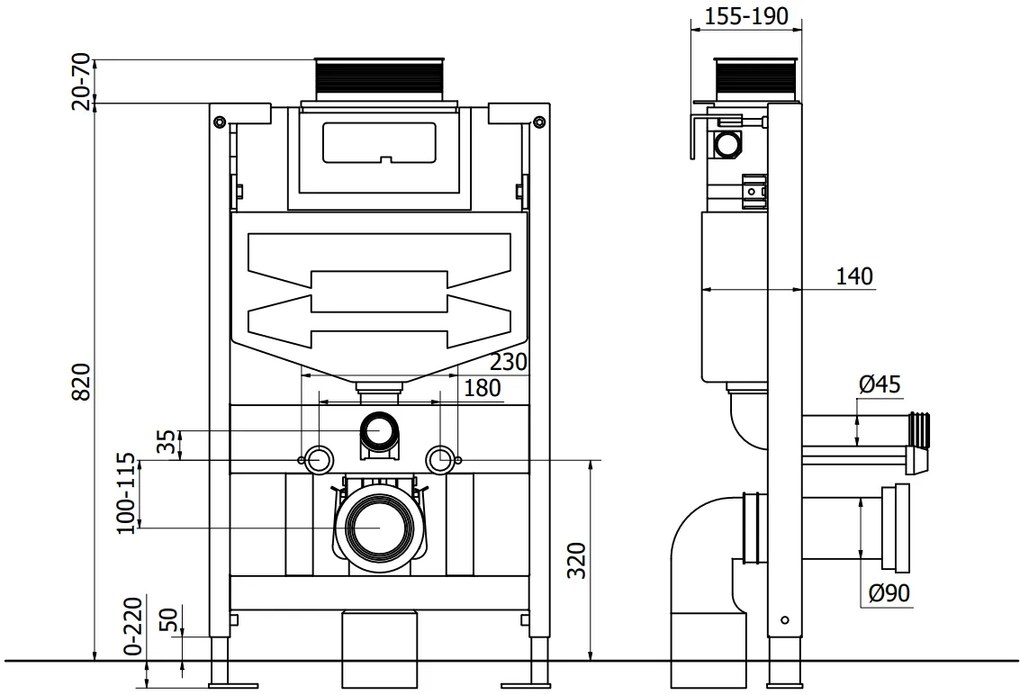 Mexen Fenix XS-U, podomítkový modul a závěsné WC Rico se sedátkem s pomalým dopadem, bílá matná, 68530724001