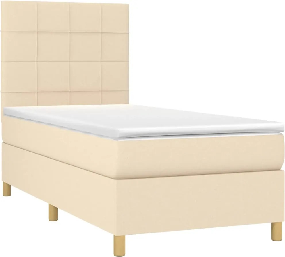 Box spring postel s matrací krémová 100 x 200 cm textil 3142318