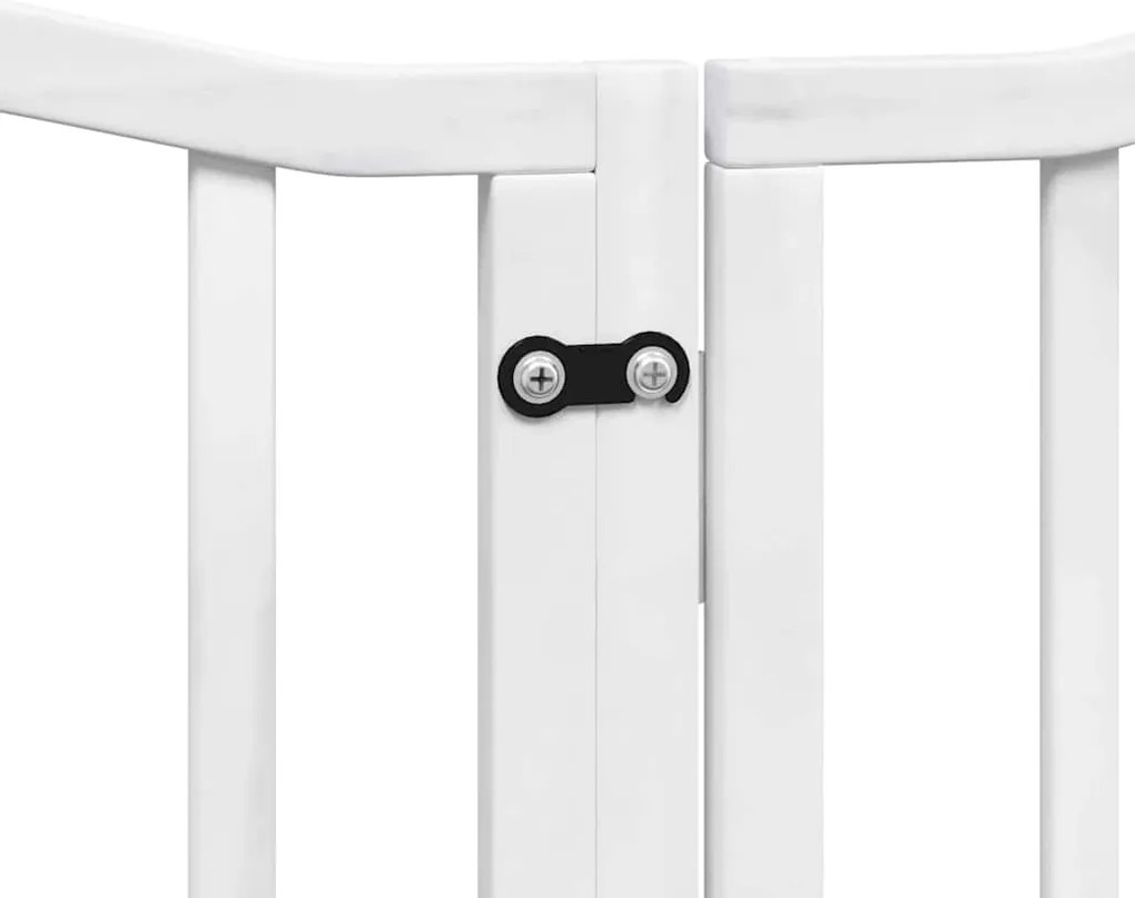 Zábrana pro psy s dvířky skládací 15 panelů bílá 750 cm topol 3155596