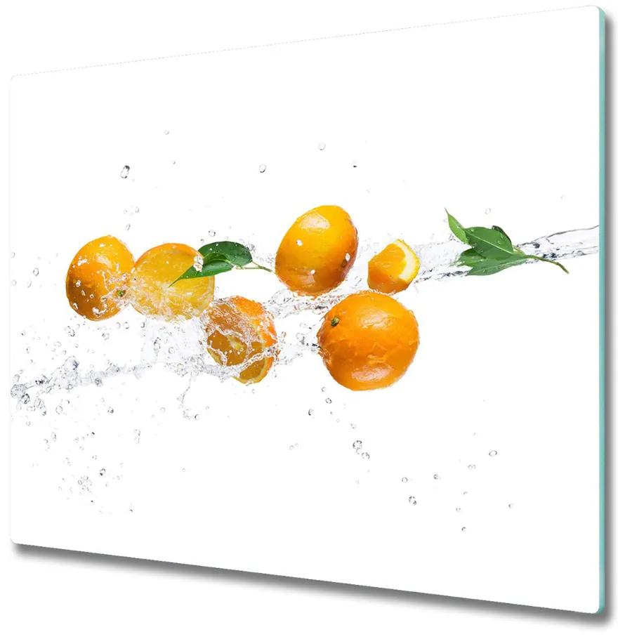 Skleněná krájecí deska Pomeranče a voda 60x52 cm