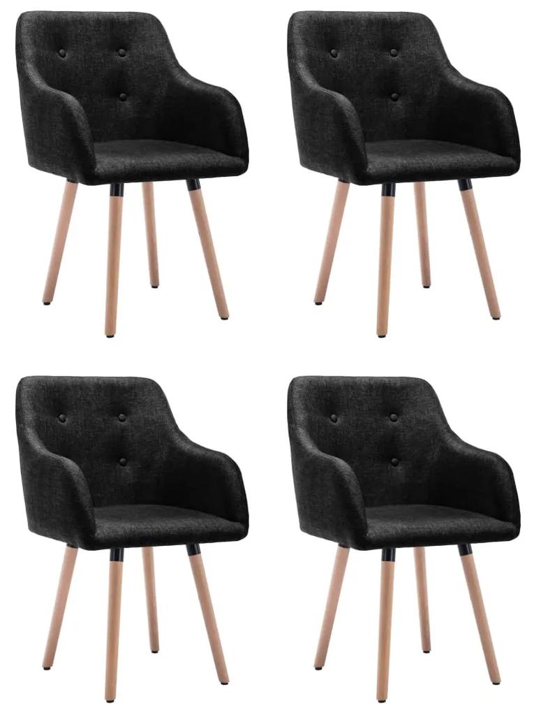 3056710 vidaXL Jídelní židle 4 ks černé textil