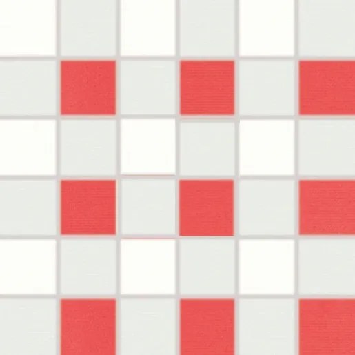 Mozaika Rako Tendence bíločervená 30x30 cm pololesk WDM06153.1