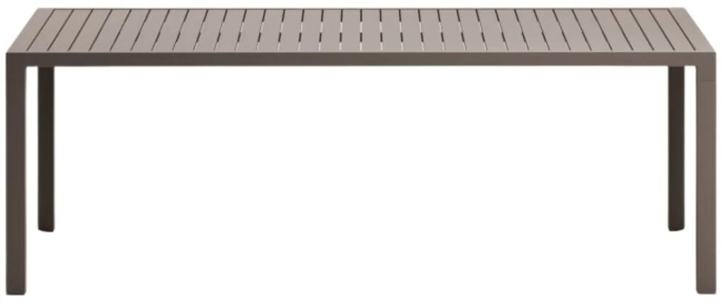Hnědý kovový zahradní jídelní stůl Kave Home Culip 220 x 100 cm
