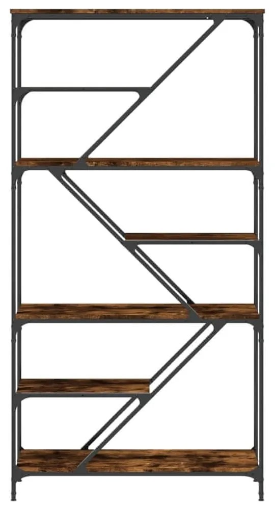 Petromila Knihovna kouřový dub 91 x 36 x 176 cm kompozitní dřevo a ocel