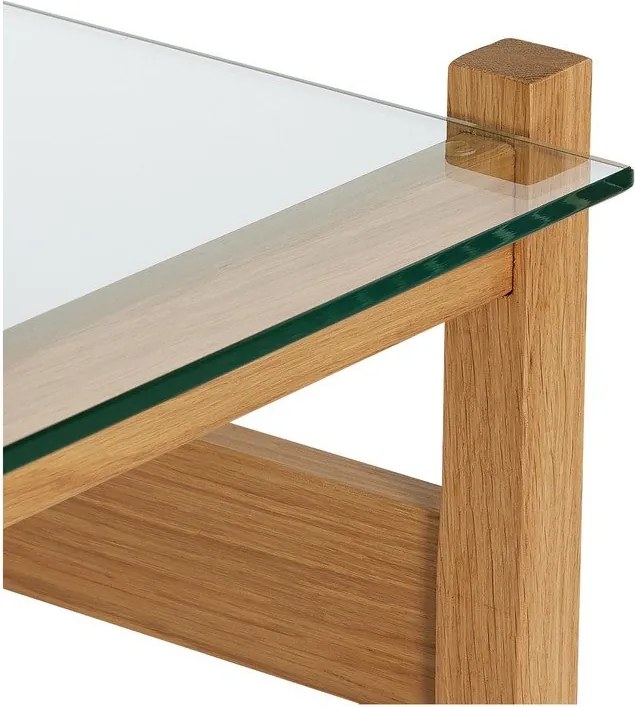 Konferenční stolek se skleněnou deskou v přírodní barvě 52x66 cm Ledge – Hübsch