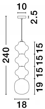 LED zeleno-bílé moderní svítidlo Clio 240