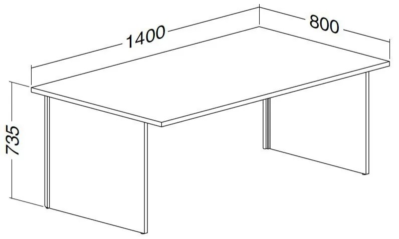 Stůl ProOffice A 140 x 80 cm, ořech