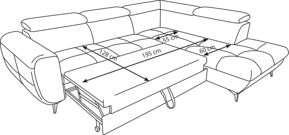 Rohová sedací souprava MONA PIK | 260x217cm | rozkládací s úložným prostorem | VÝBĚR LÁTEK