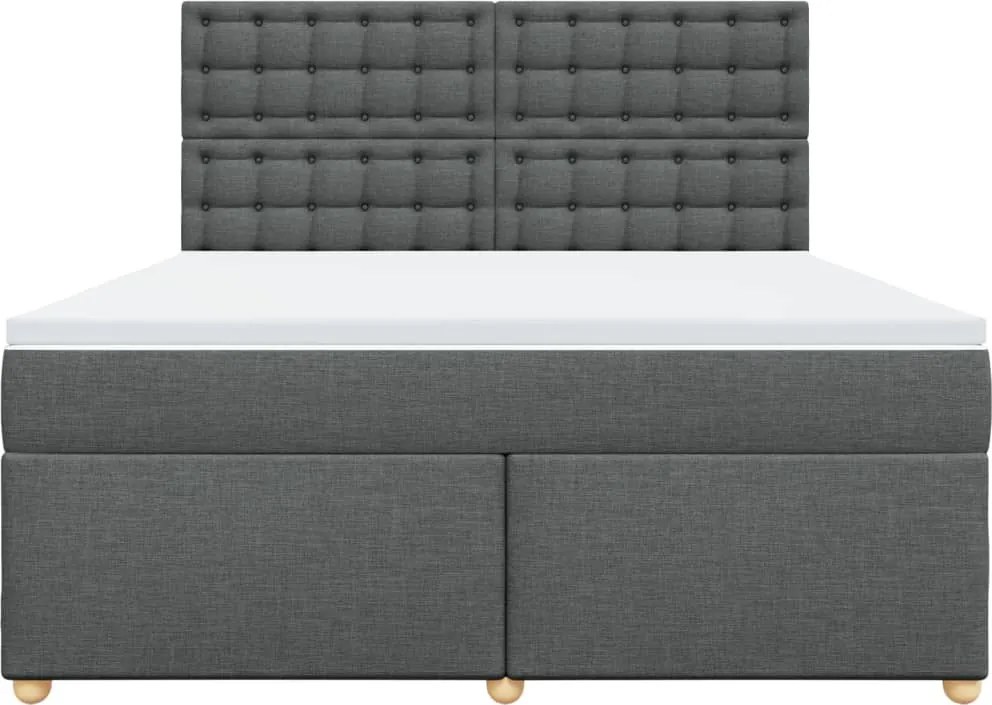 Box spring postel s matrací tmavě šedá 180x200 cm textil 3293674