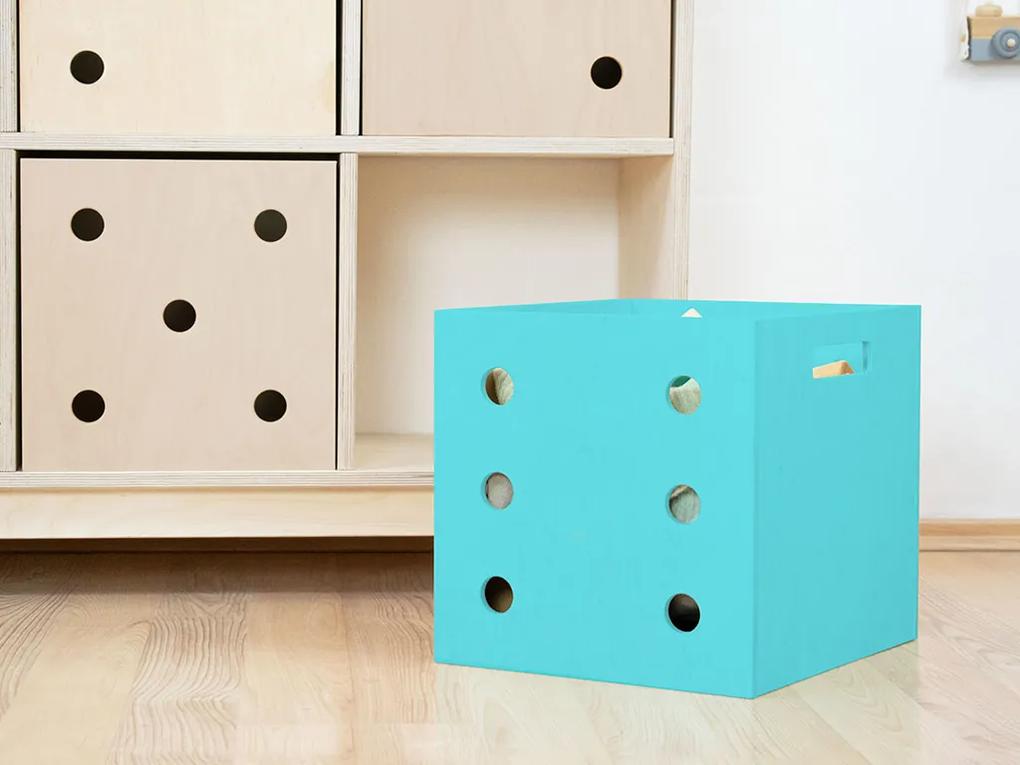 Benlemi Dřevěný úložný box DICE s čísly ve stylu hrací kostky Zvolte barvu: Bílá, Zvolte variantu: Jednička