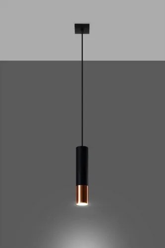 Lustr SOLLUX Loopez 1 GU10 1x40W bez zdroje SL.0946 černá/měď