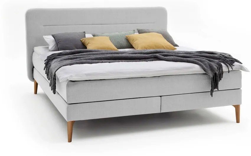 Světle šedá boxspring postel 180x200 cm Massello – Meise Möbel