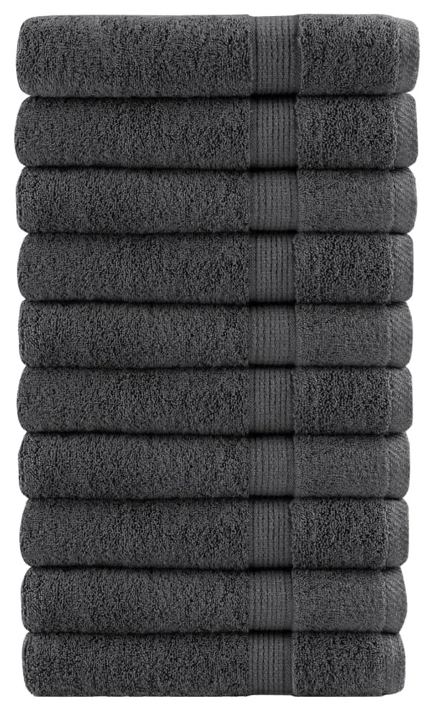 Prémiové saunové osušky SOLUND 10 ks antracitové 80x200 cm 600 g/m² 137170
