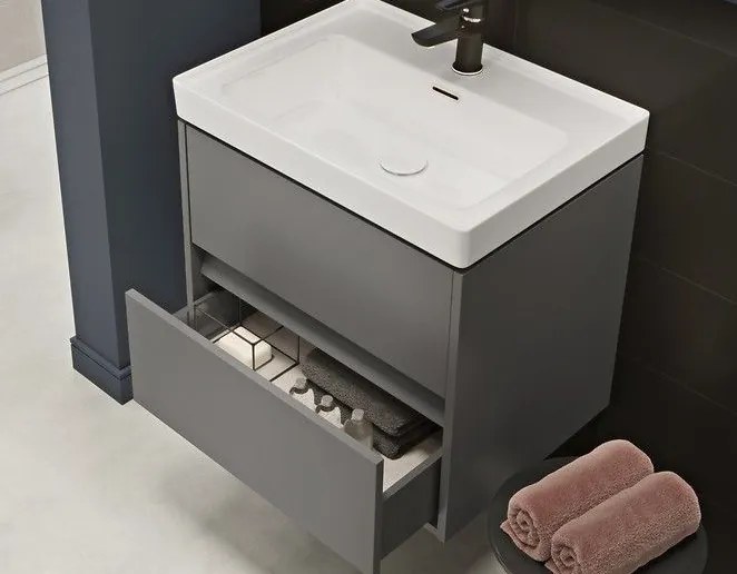 Cersanit Crea - závěsná skříňka pod umyvadlo 50cm, šedá, S924-015