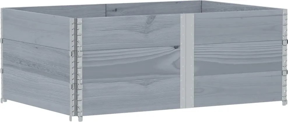Zahradní truhlík šedý 150 x 100 cm masivní borové dřevo 3295441