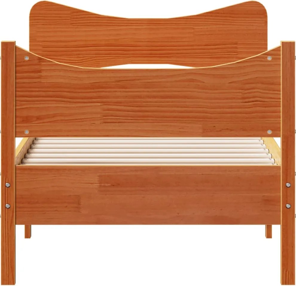 Postel bez matrace voskově hnědá 75 x 190 cm masivní borovice 3216407