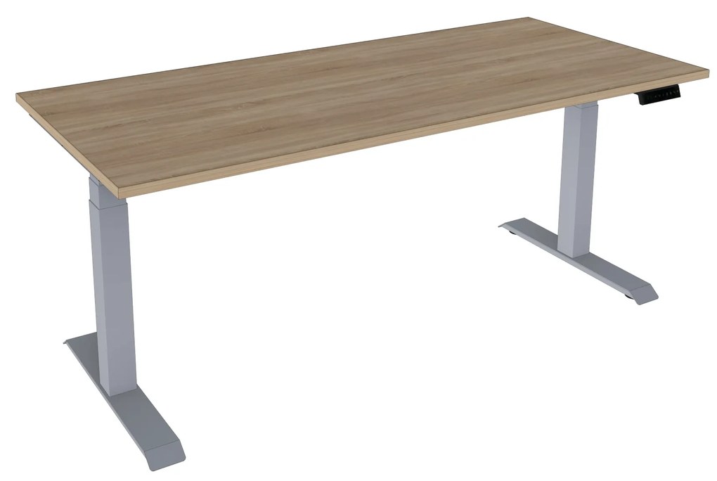 NOBL Dynamic + Elektr. nastavitelný polohovací stůl 180x80 s pamětí Dynamic + Dekor stolové desky: dub bardolino, Barva podnože: šedá