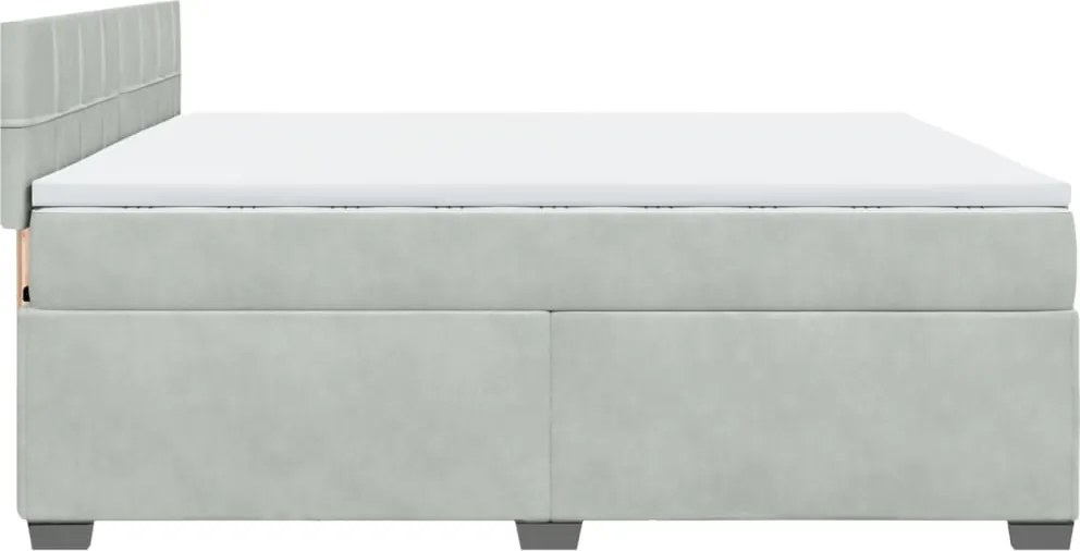 Box spring postel s matrací světle šedá 200x200 cm samet 3288702