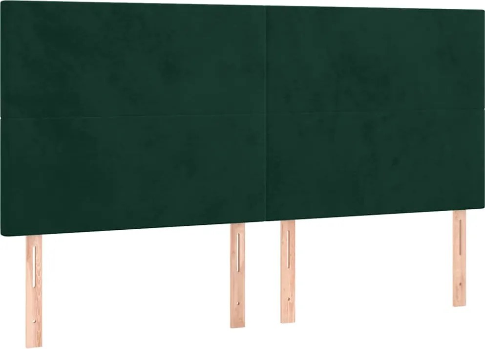 Box spring postel s matrací tmavě zelená 200x200 cm samet 3132582