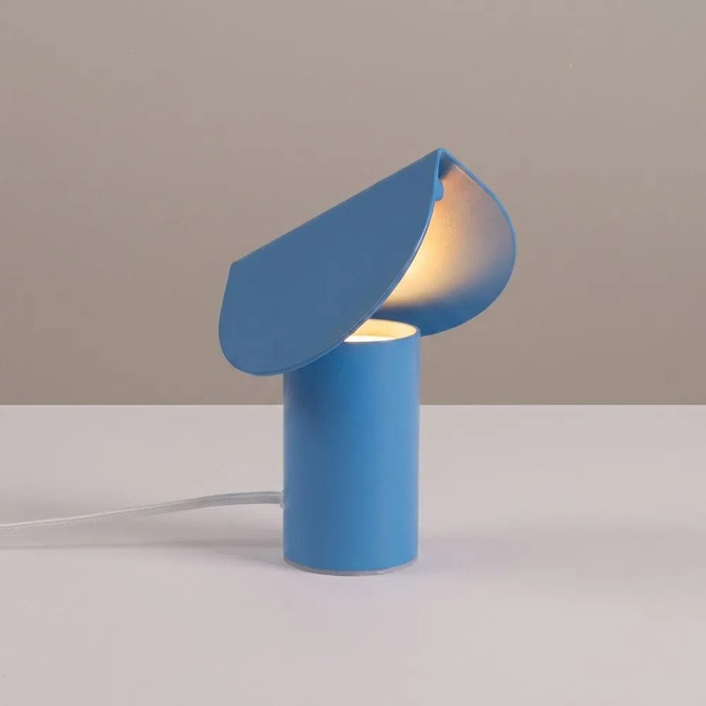Světle modrá hliníková LED stolní lampa (výška 15 cm) BISCUIT – Thoro