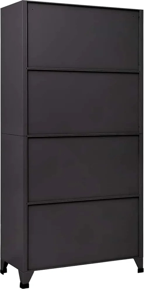 Uzamykatelná skříň antracitová a červená 90 x 45 x 180 cm ocel 339801