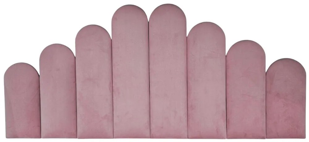 Nástěnný čalouněný panel ve tvaru oblouku Zvolte barvu: Jantarová, Zvolte rozměr: 20x50 cm, Uchycení na zeď: Se samolepícím suchým zipem