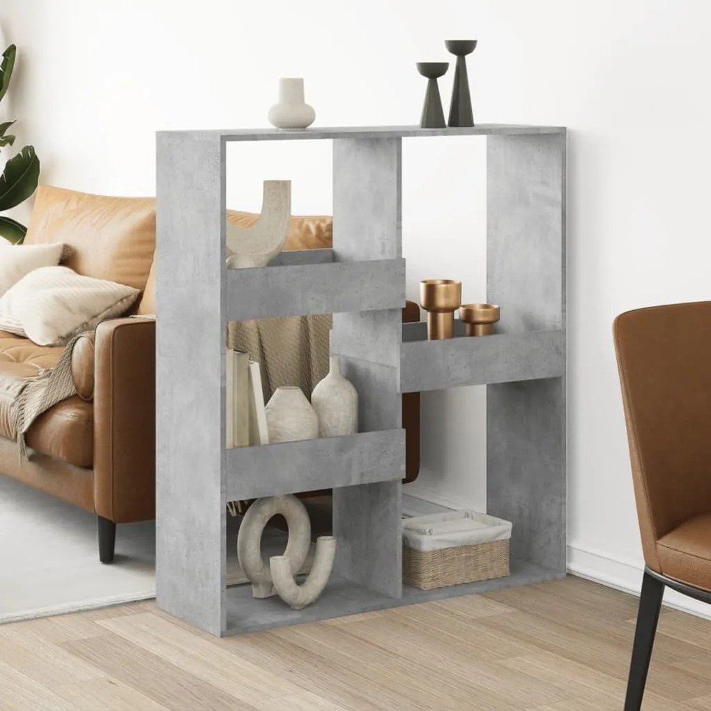 Dělicí stěna betonově šedá 100 x 33 x 115 cm kompozitní dřevo 3309549