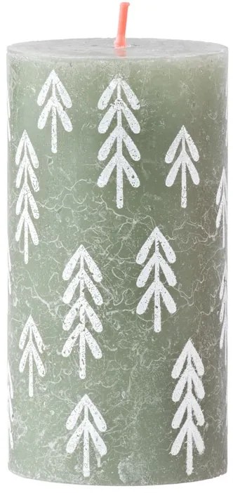 Bolsius adventní a vánoční svíčka rustic s potiskem Válec 68x130mm Fresh Olive