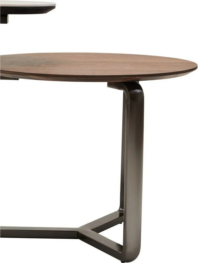 Hnědý kulatý konferenční stolek z eukalyptového dřeva 55x67 cm Imperia – Premier Housewares