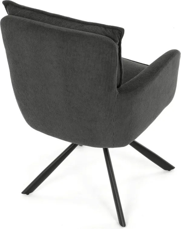 Jídelní židle HC-X1128 GREY2, manšestrová látka, šedá (60 x 67) cm