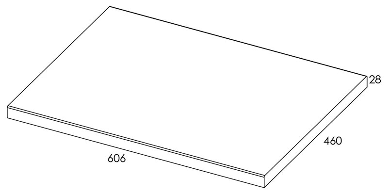 Elita ElitStone, pultová deska 60x46x2, 8 cm MDF HG PCV, bílá lesklá, ELT-166890