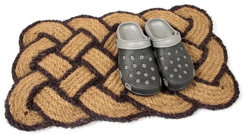 Kokosová vstupní venkovní čistící rohož Jumbo Rectangle Brown, FLOMAT - délka 45 cm, šířka 75 cm a výška 3,5 cm