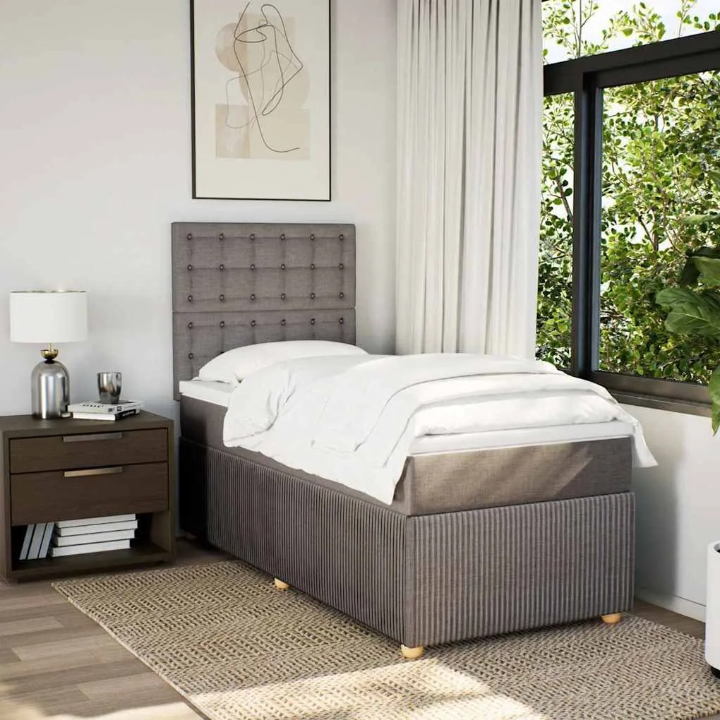 Box spring postel s matrací taupe 100 x 200 cm textil 3291985