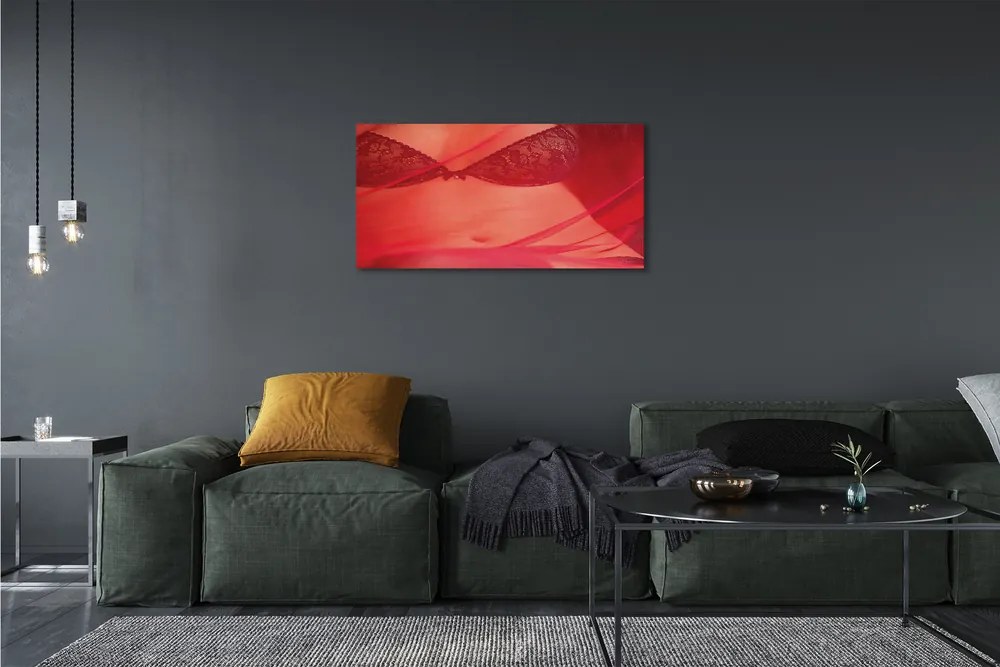 Obrazy na plátně Žena v červeném tylu 100x50 cm