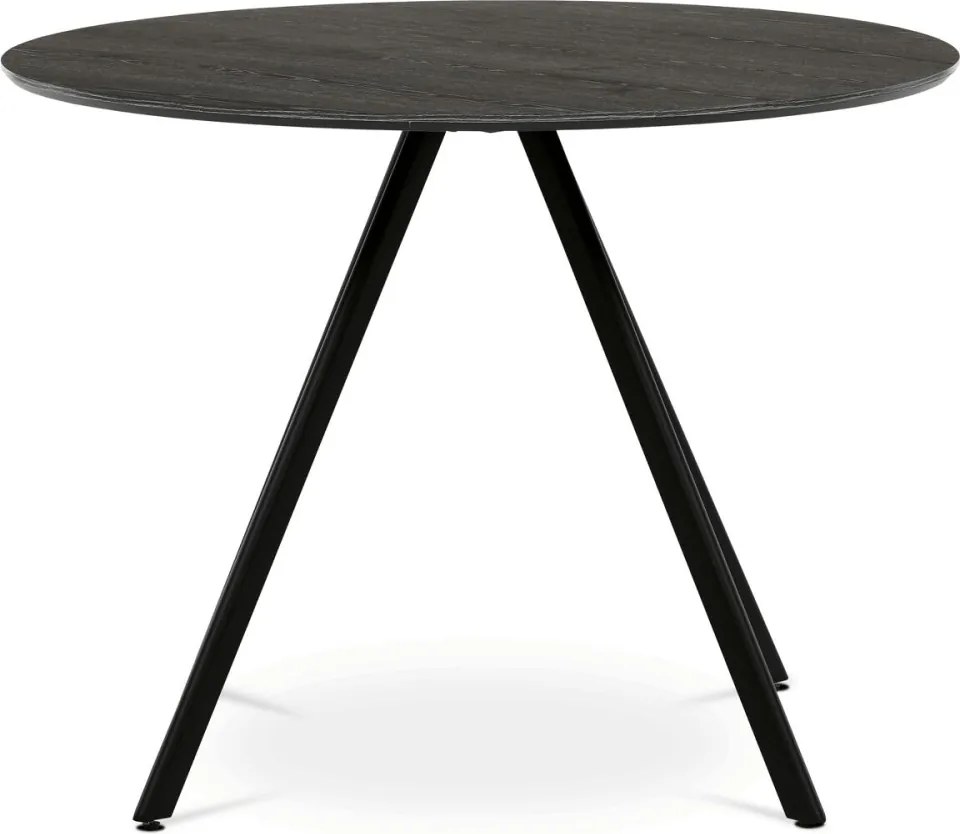Kulatý jídelní stůl 100x100cm HT-R5010 GREY, lamino, šedý dub