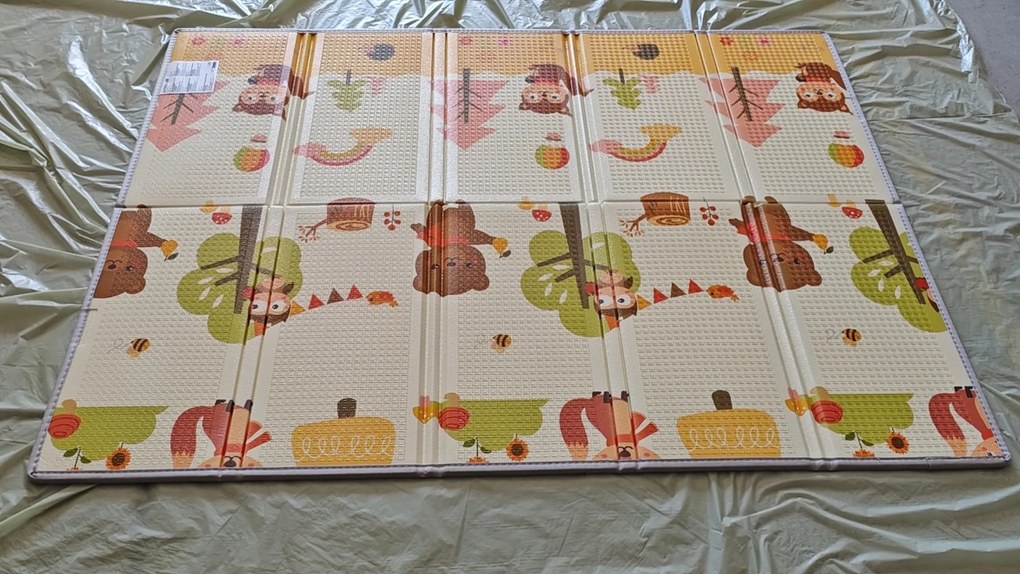 AIYAPLAY Hrací podložka pro děti 200x150x1,5 cm s motivem lesa, skládací, oboustranná z XPE, 0-3 roky, vícebarevná
