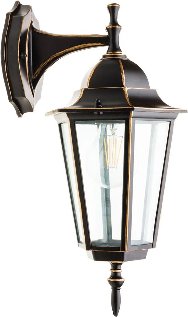 BERGE LED venkovní svítidlo B7152 - E27 - 36 x 20 x 17cm - černo-zlatá