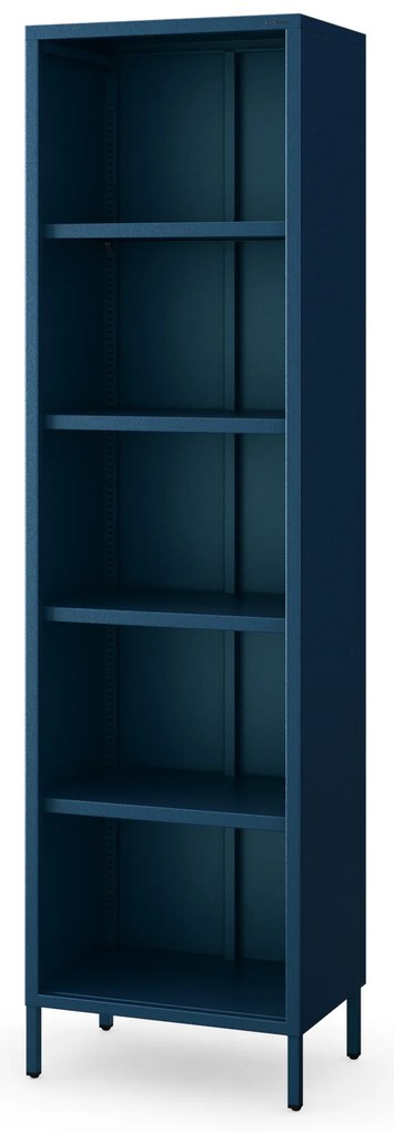 Regál plytký otevřený na knihy na nožičkách námořnická modrá, 500x1800x350 mm: MARIO Modern