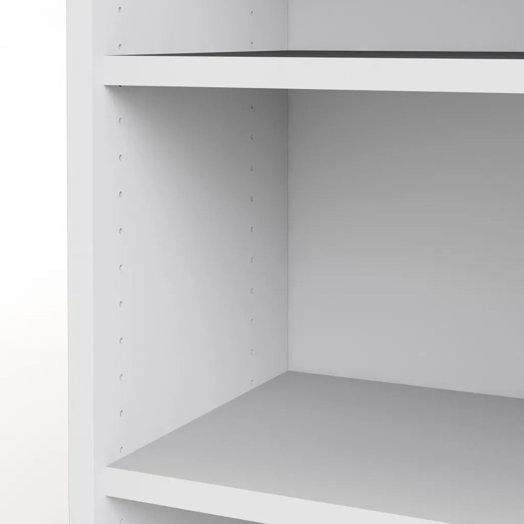 Skříň Modulo 89 x 40 x 221,5 cm, dveře dřevo, bílá / dub sonoma
