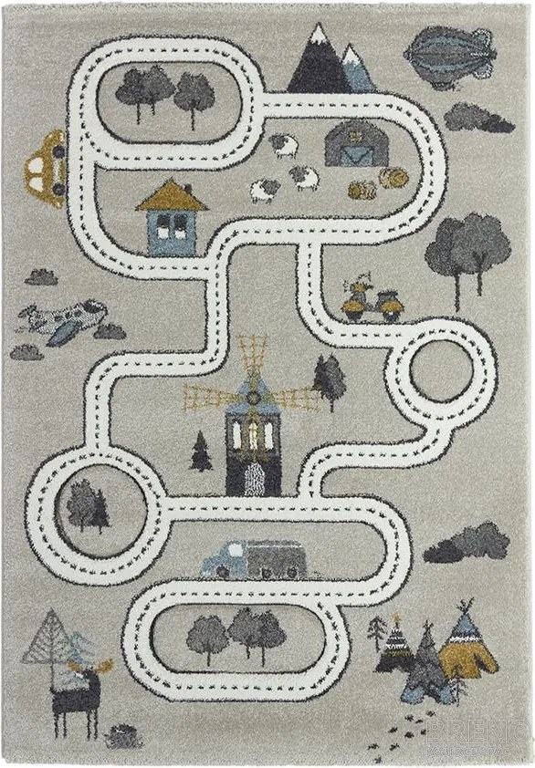 Breno Kusový koberec VEGAS KIDS 01/EKE, 120x170 cm, Vícebarevné/Šedá Biano.cz
